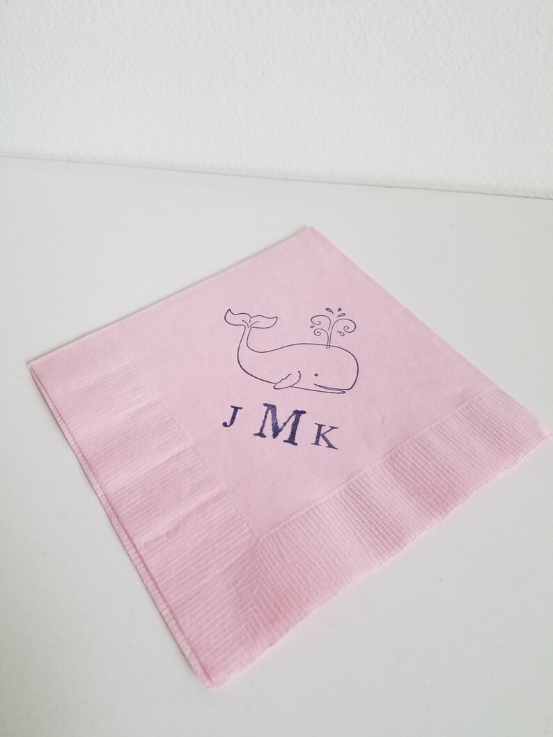 Personalized Baby Whale Nautical Baby Shower Napkins Light | Etsy