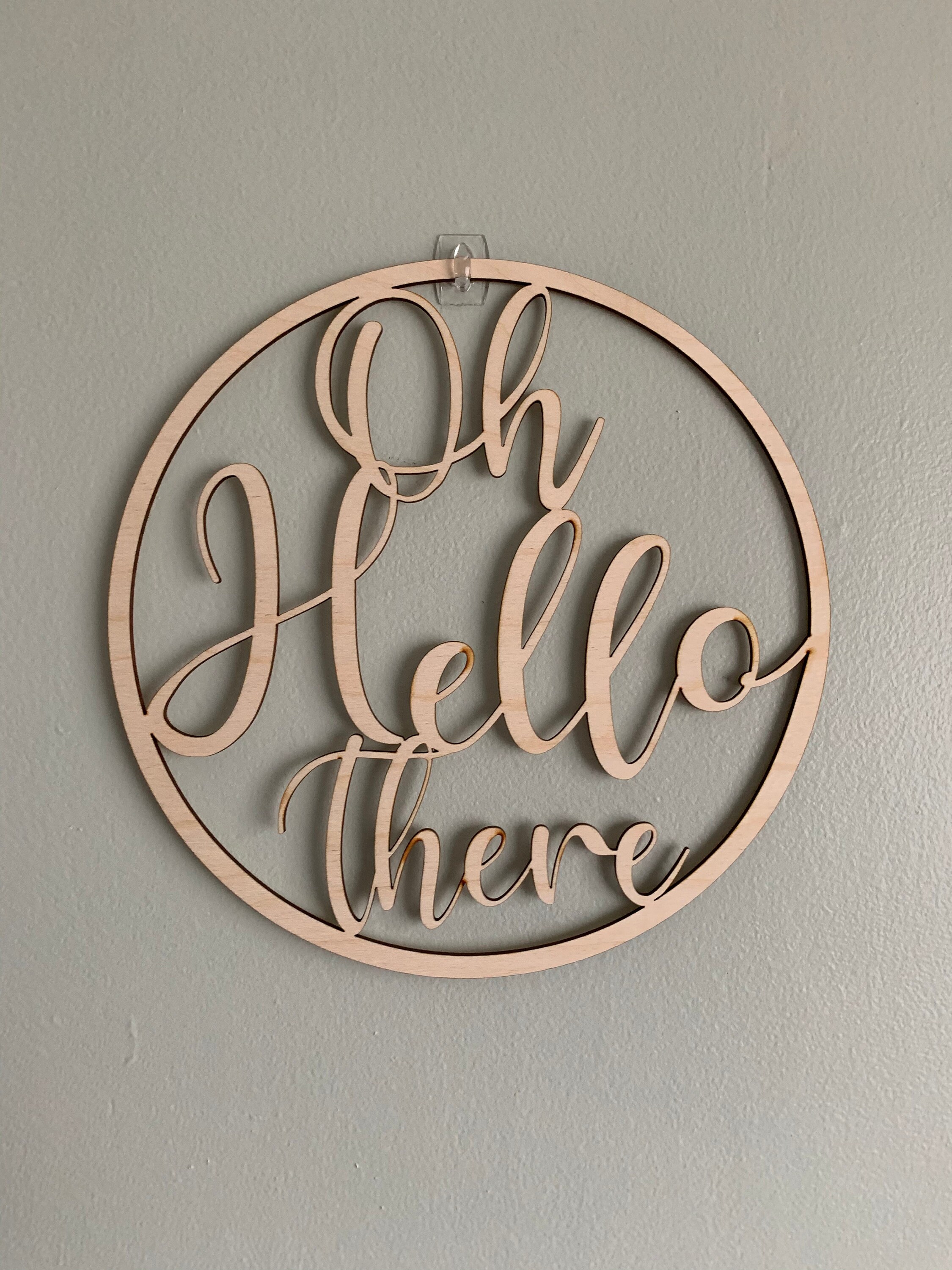 Oh Hello There Front Door Greeting Sign Birch Wood Laser Cut | Etsy