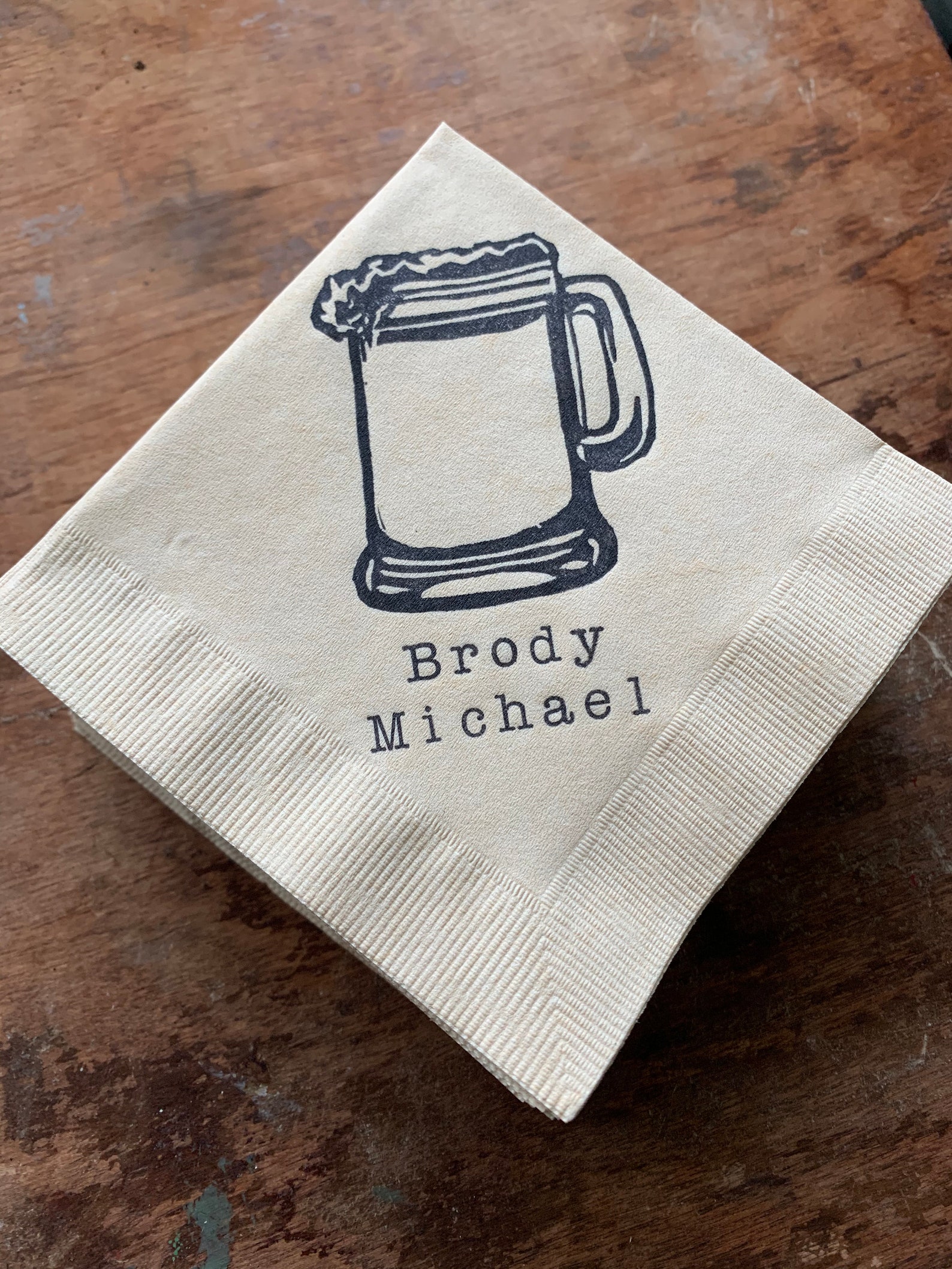 Beer Mug Paper Cocktail Beverage Napkins in Light Burlap 3 Ply | Etsy