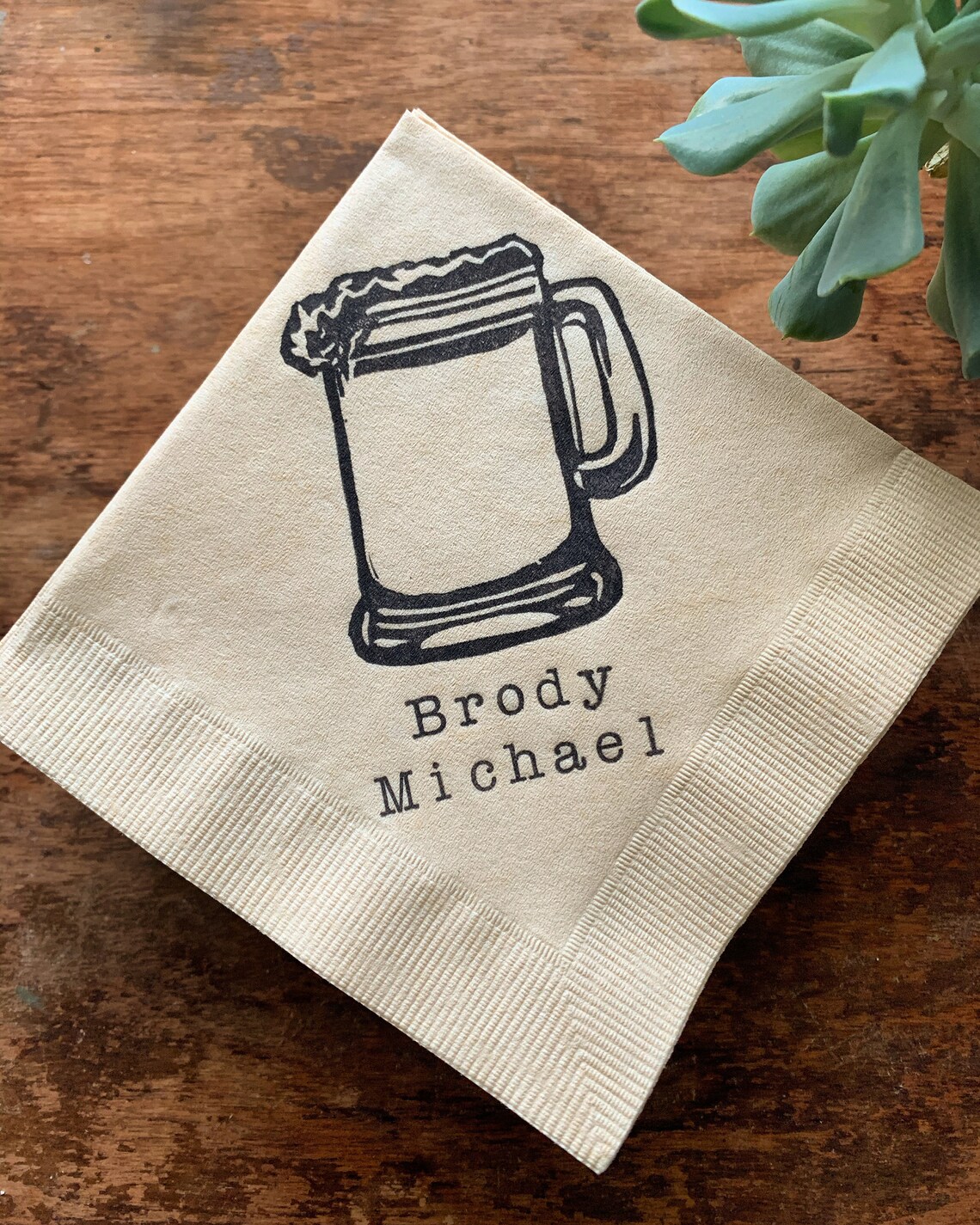 Beer Mug Paper Cocktail Beverage Napkins in Light Burlap 3 Ply | Etsy