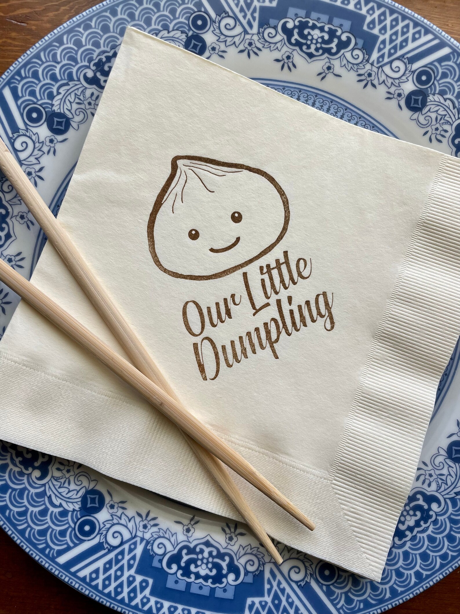 50 Dinner Luncheon Our Little Dumpling Baby Shower Ivory 3 Ply - Etsy