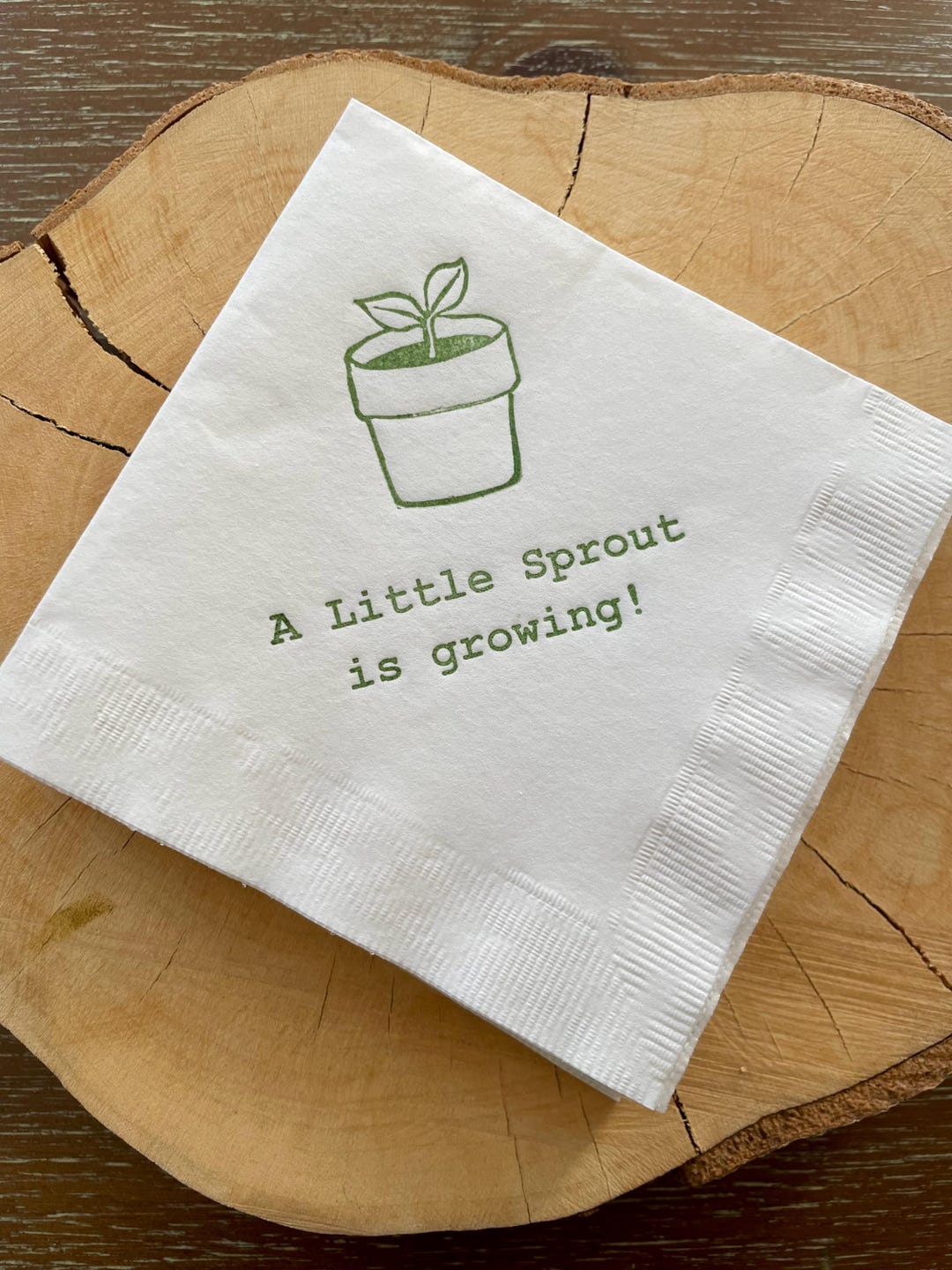 A Little Sprout is Growing 3 Ply Paper Cocktail Napkins Beverage Garden ...