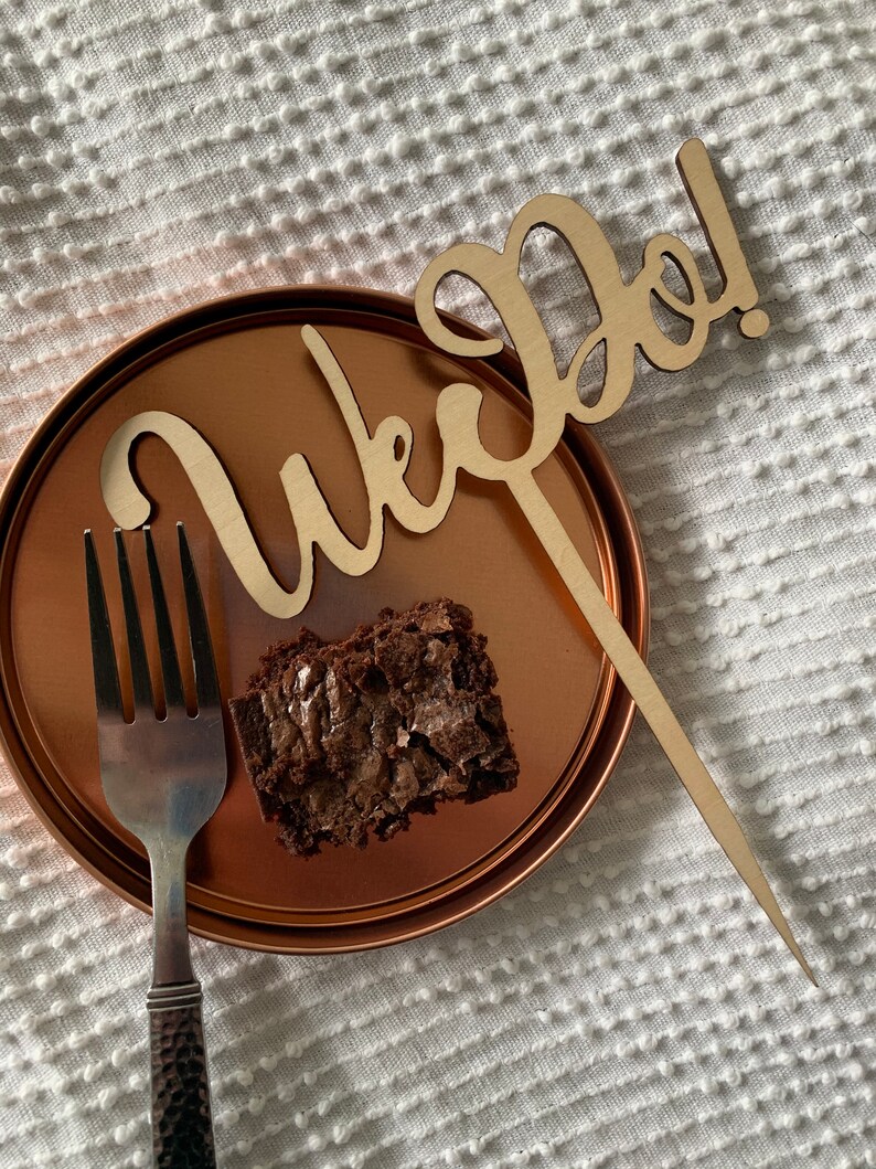 We Do Wedding Cake Topper Wooden Laser Cut Anniversary Custom - Etsy