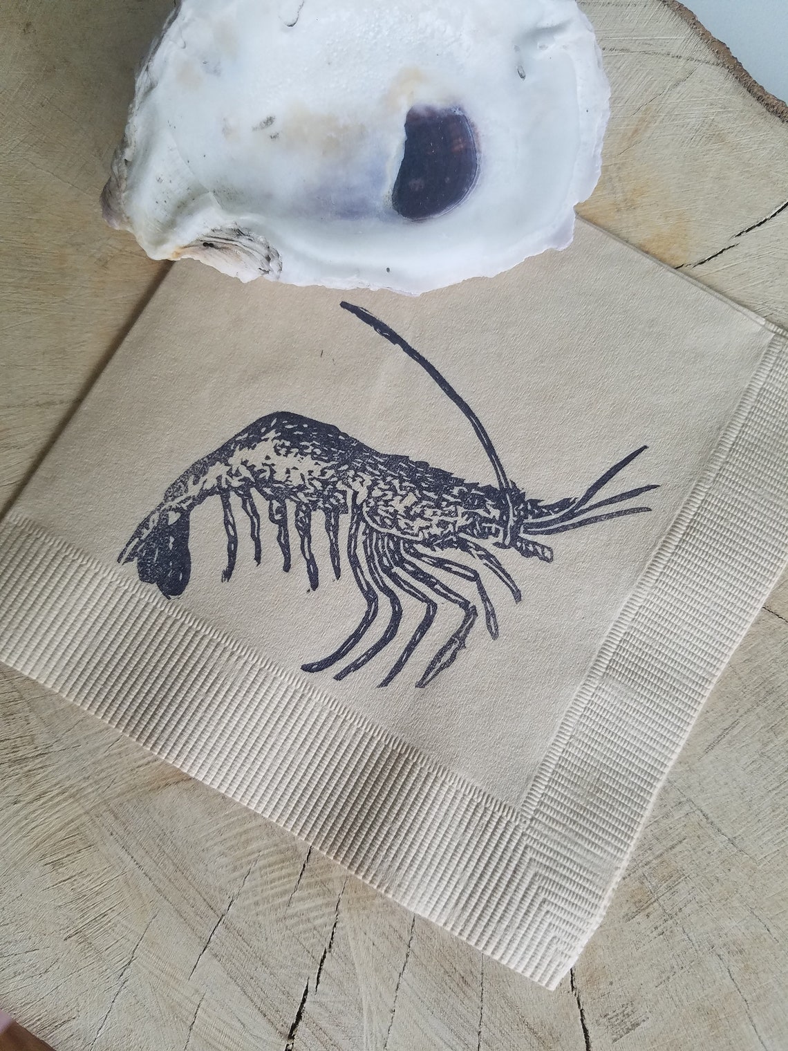 25 Vintage Shrimp Cocktail Bar Napkins Light Burlap Beach Nautical ...