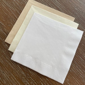 25 Plain 3-ply Neutral Palette White Ivory and Light Burlap Paper ...