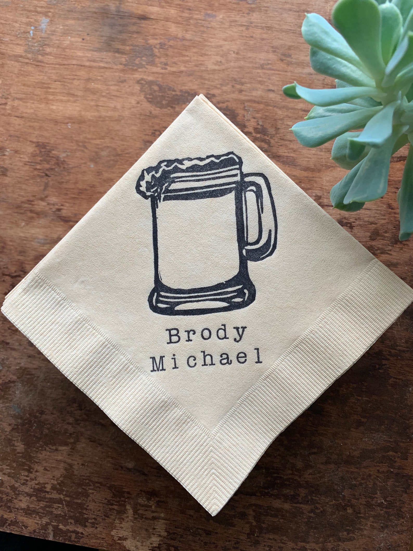 Beer Mug Paper Cocktail Beverage Napkins in Light Burlap 3 Ply - Etsy
