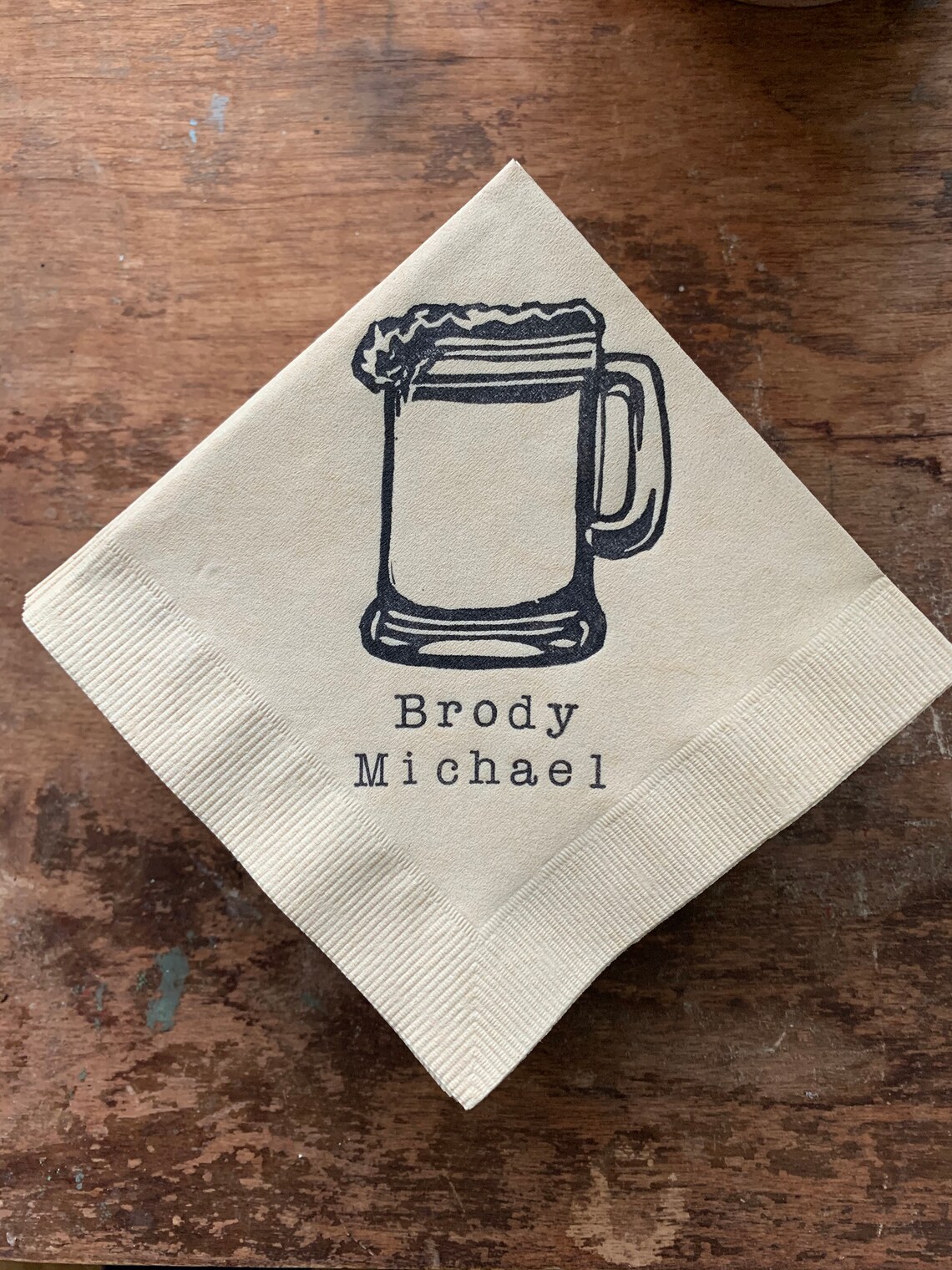 Beer Mug Paper Cocktail Beverage Napkins in Light Burlap 3 Ply - Etsy