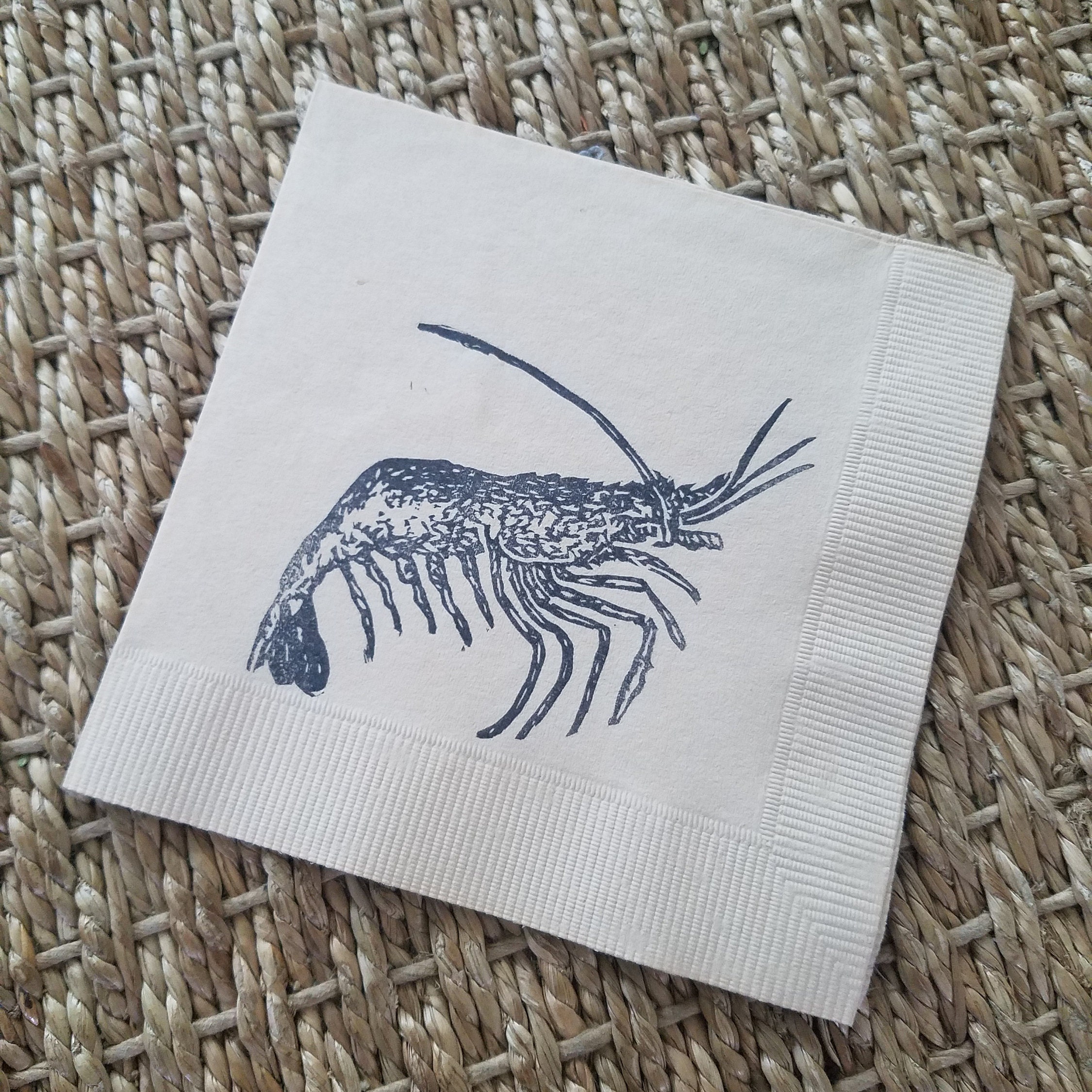 25 Vintage Shrimp Cocktail Bar Napkins Light Burlap Beach Nautical ...