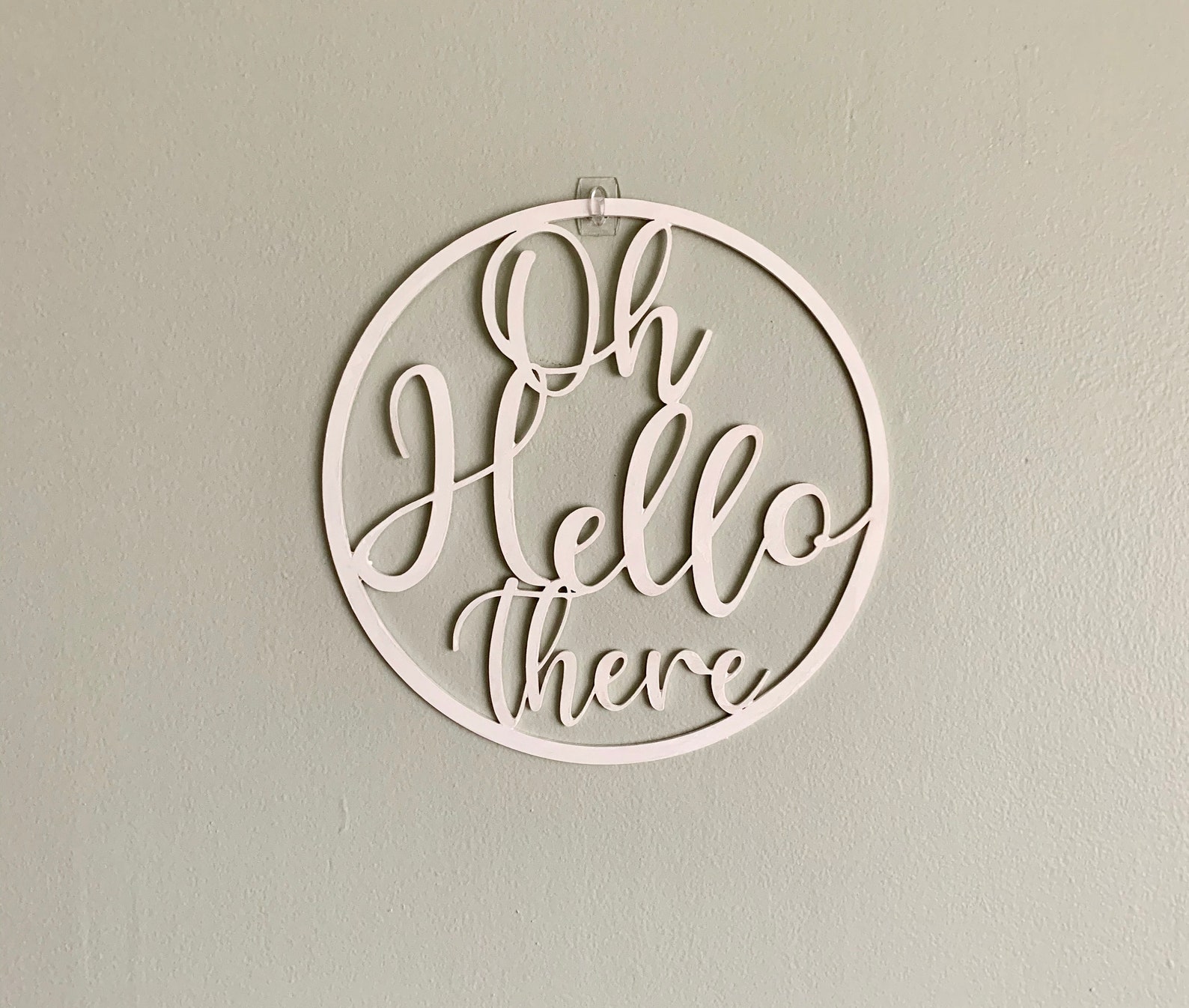 Oh Hello There Front Door Greeting Sign Birch Wood Laser Cut - Etsy