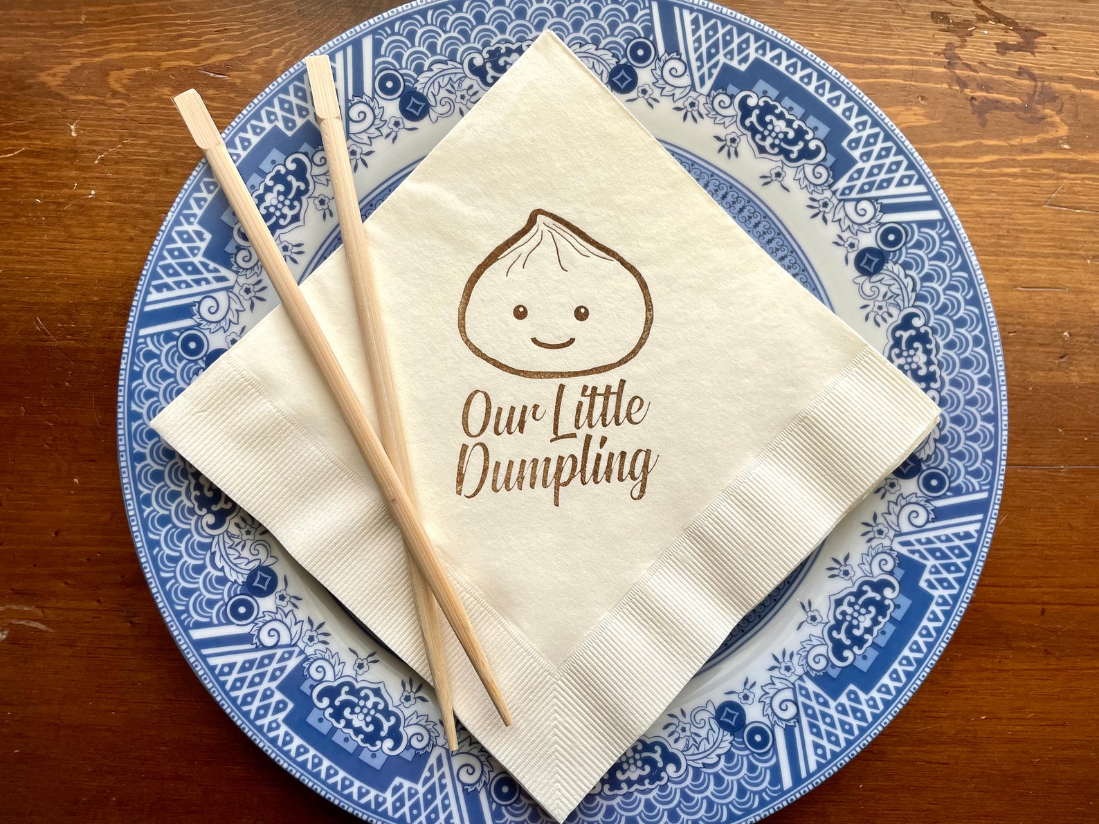 50 Dinner Luncheon Our Little Dumpling Baby Shower Ivory 3 Ply - Etsy