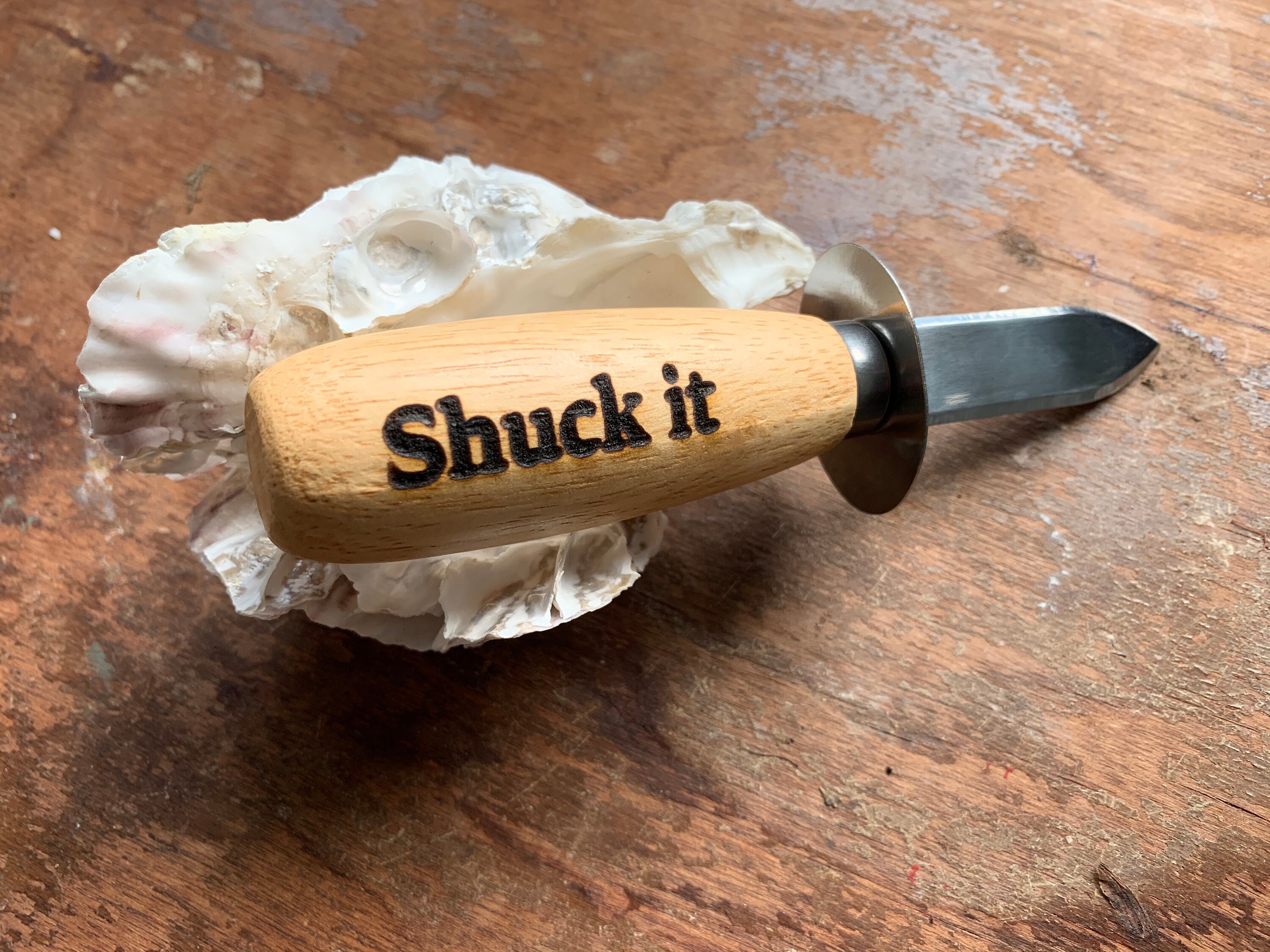 Rustic Shuck It Oyster Knife Hand Burnt Southern Hospitality | Etsy