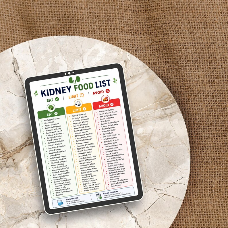 Kidney Disease Food List Printable | Renal Diet Eat Limit Avoid Chart ...