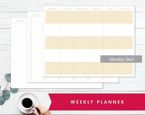 Weekly Planner Overview Block Schedule Printable Planner | Etsy