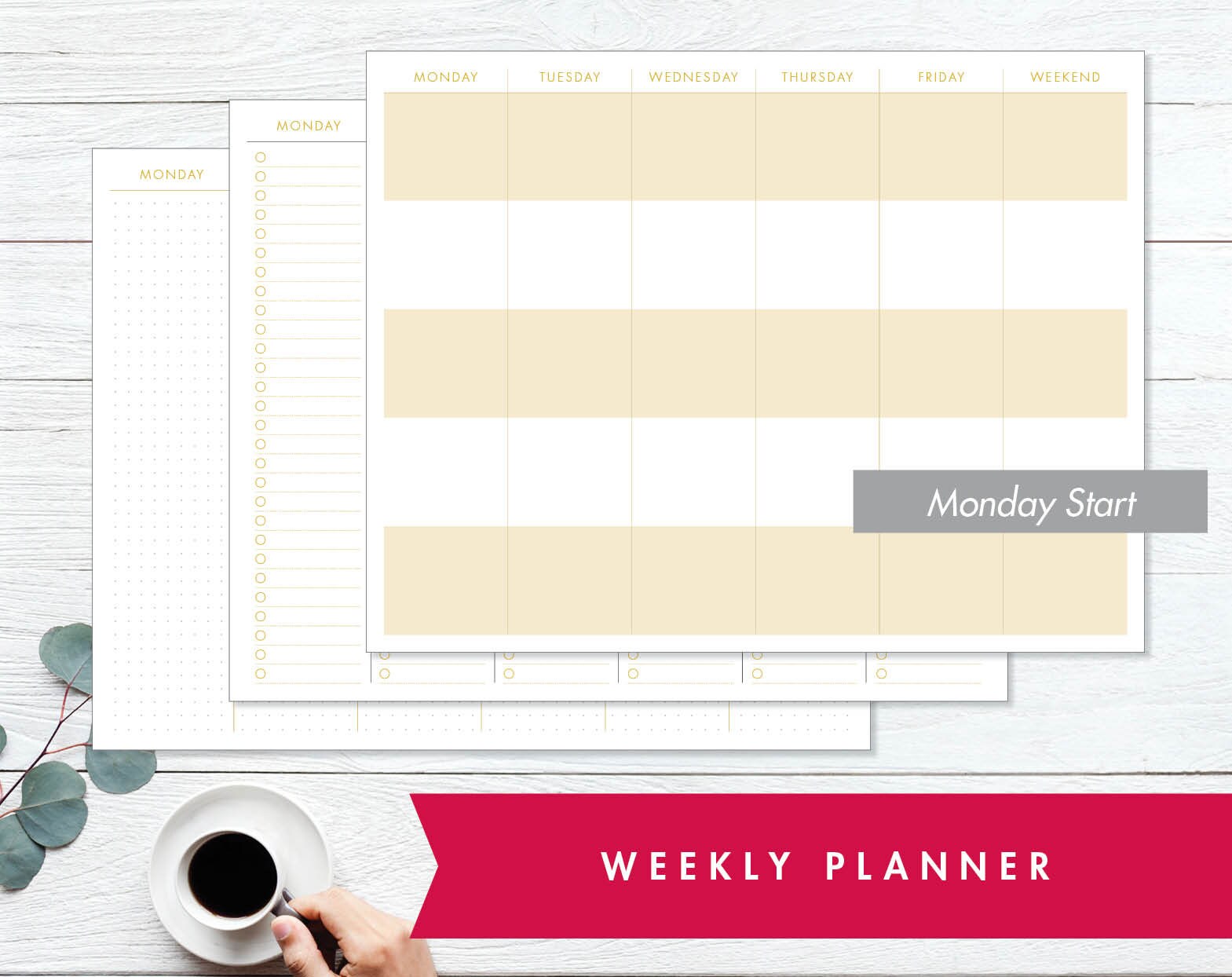 Weekly Planner Overview Block Schedule Printable Planner Instant ...