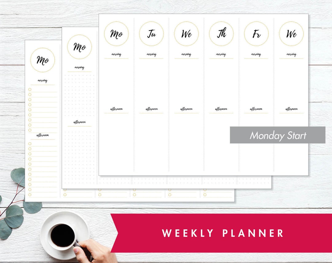 Weekly Planner Overview Printable Planner Instant Download Digital ...