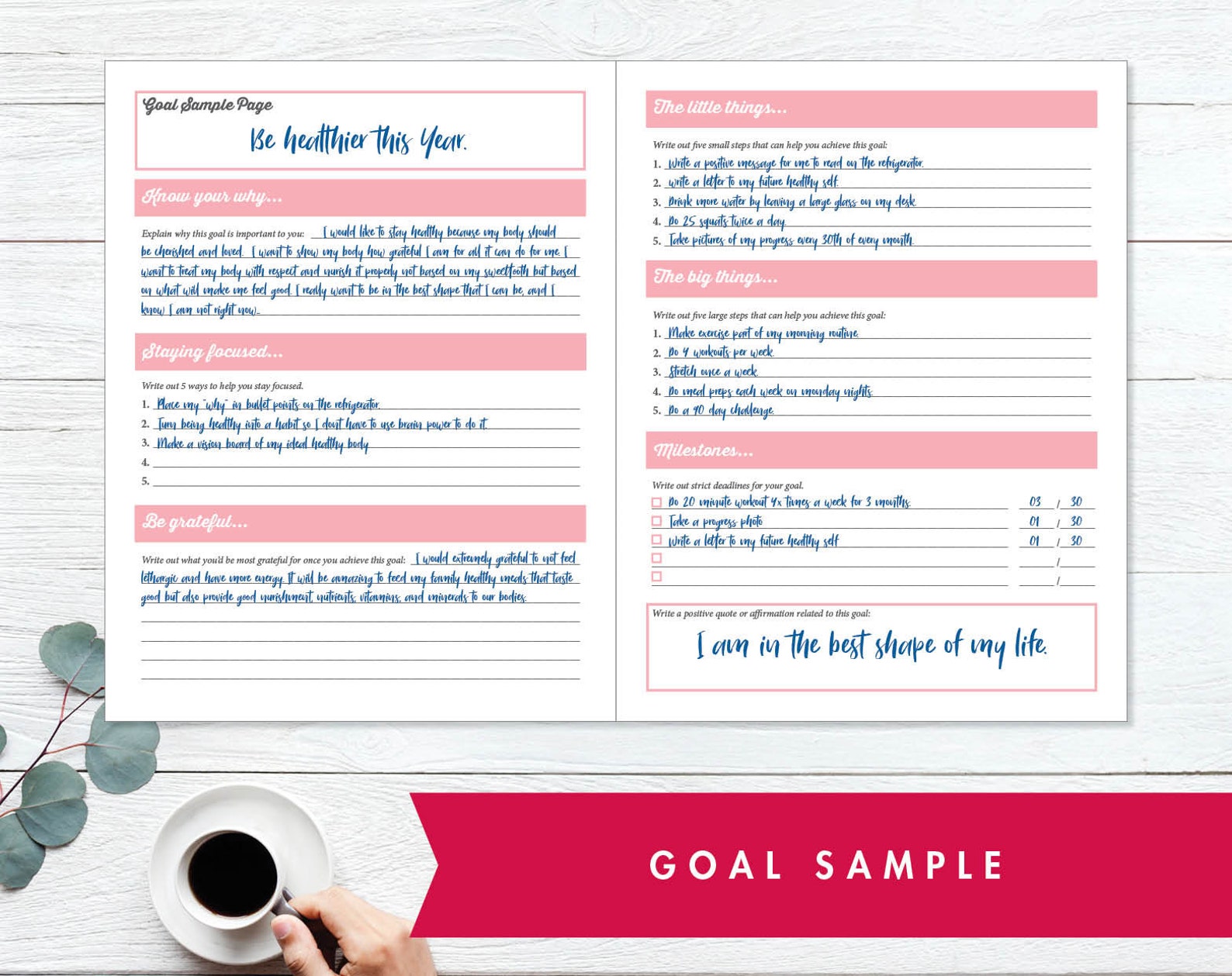 Goal Planner Printable Life Goal Planner Goal Worksheet Productivity ...