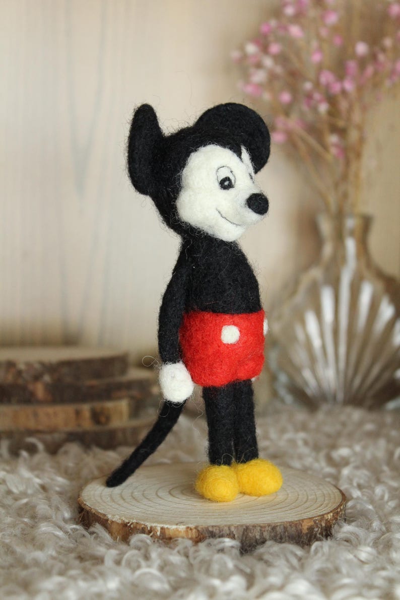 Needle Felted Mouse Toy, Cartoon Inspired, Newborn Photo Prop, Wool ...