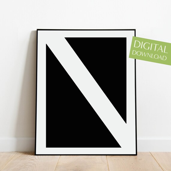 Letter N Wall Art PRINTABLE Digital Download Letter N Print - Etsy