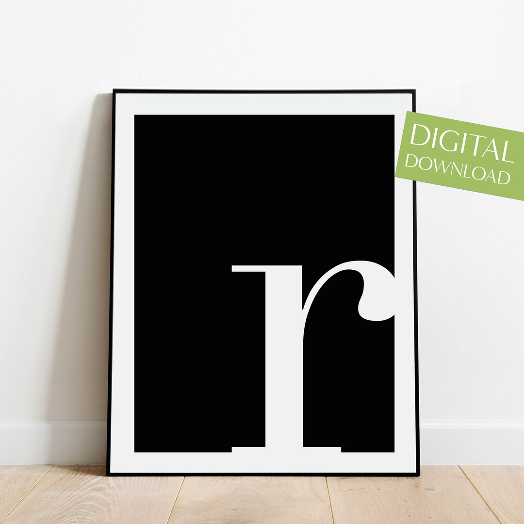Letter R Wall Art, PRINTABLE Letter R Print, Minimalist Poster, Letter ...