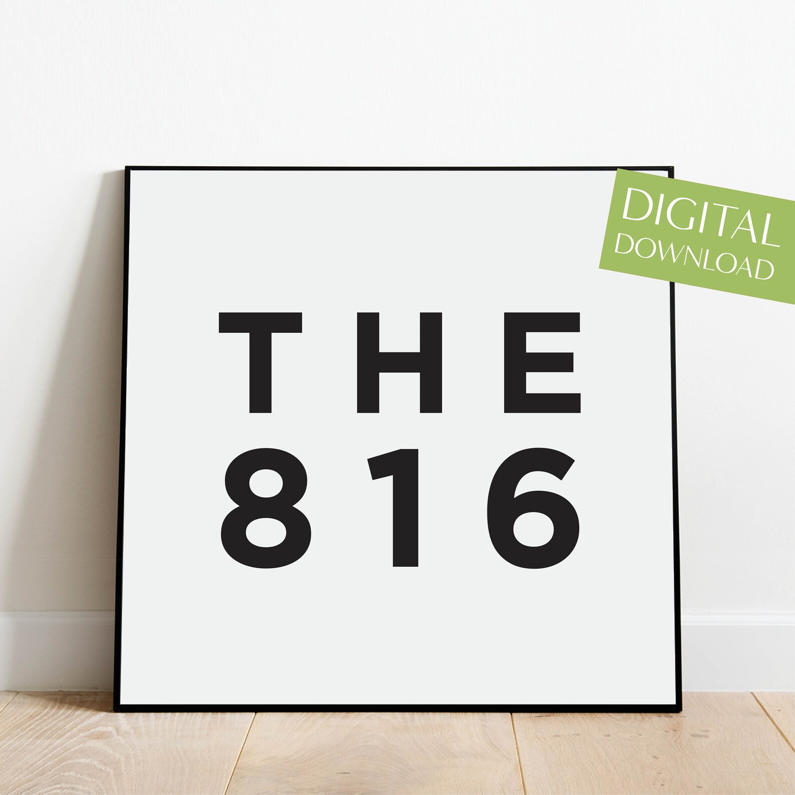 816 Area Code Kansas City Art Kansas City Decor Digital - Etsy