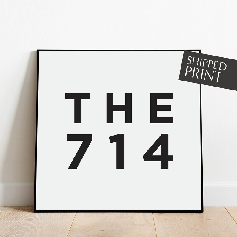 The 714 Orange County Poster Area Code Print California - Etsy