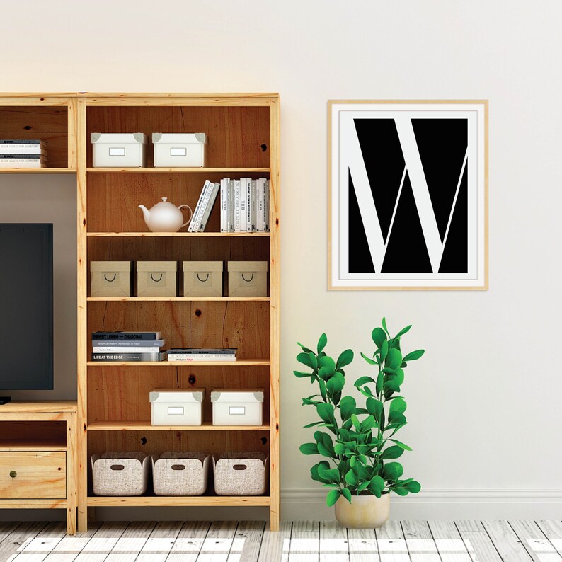 Letter W Wall Art PRINTABLE Digital Download Letter W Print | Etsy