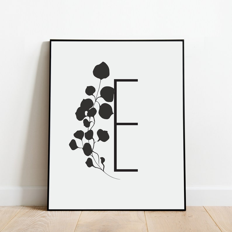 Letter E Poster UNFRAMED Letter E Wall Decor Boho Letter - Etsy