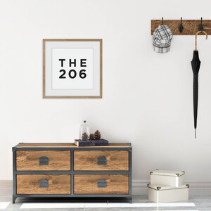 Seattle Art, PRINTABLE Area Code Art, Seattle Gifts, Digital Download ...