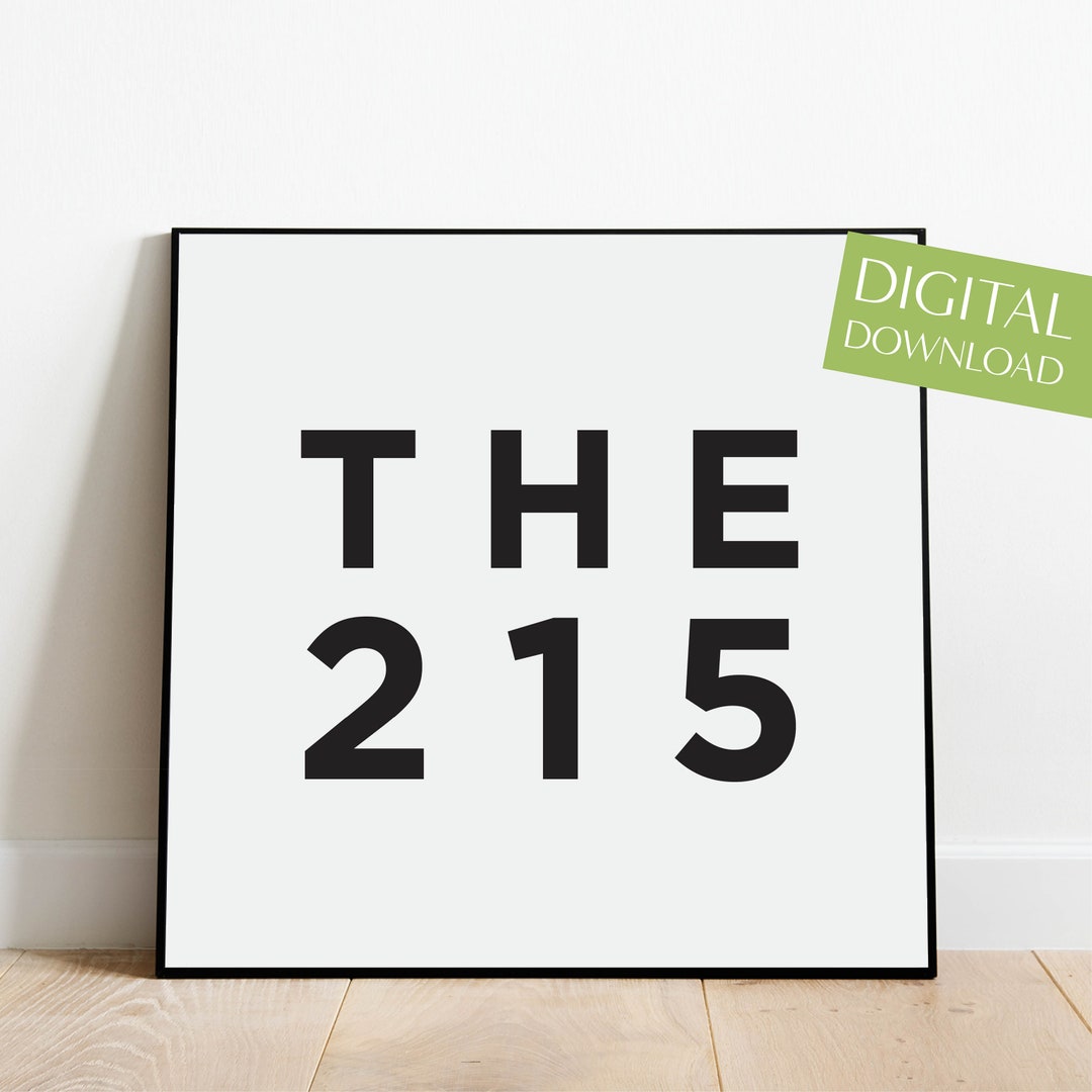 Philadelphia Art, PRINTABLE 215 Area Code, Digital Download ...