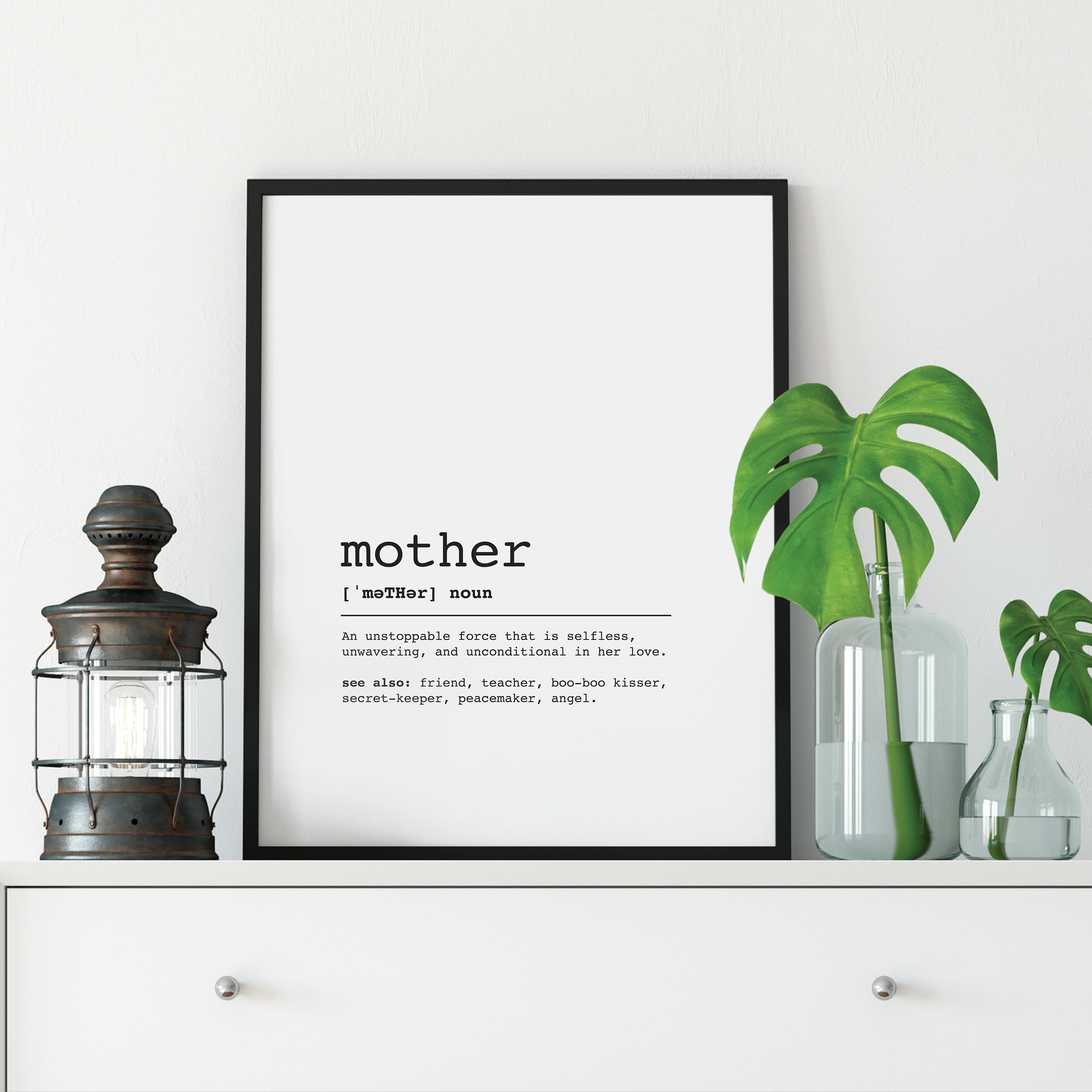 Mother Definition Mother Wall Art Mothers Day Mother Print Etsy