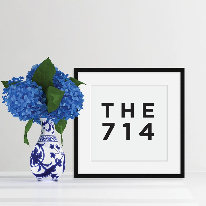 The 714 Orange County Poster Area Code Print California - Etsy