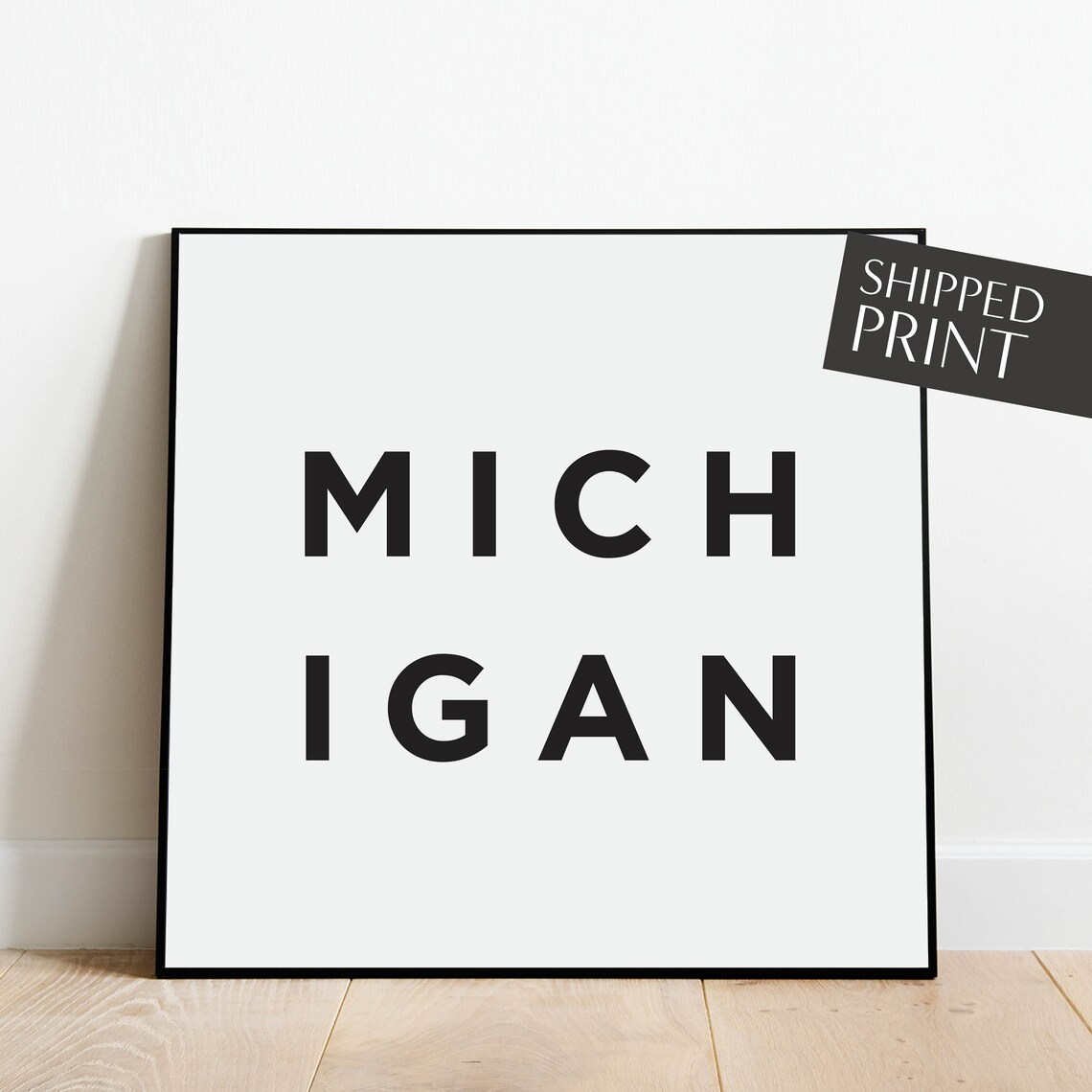Michigan Poster Black and White Michigan Print Michigan Wall - Etsy