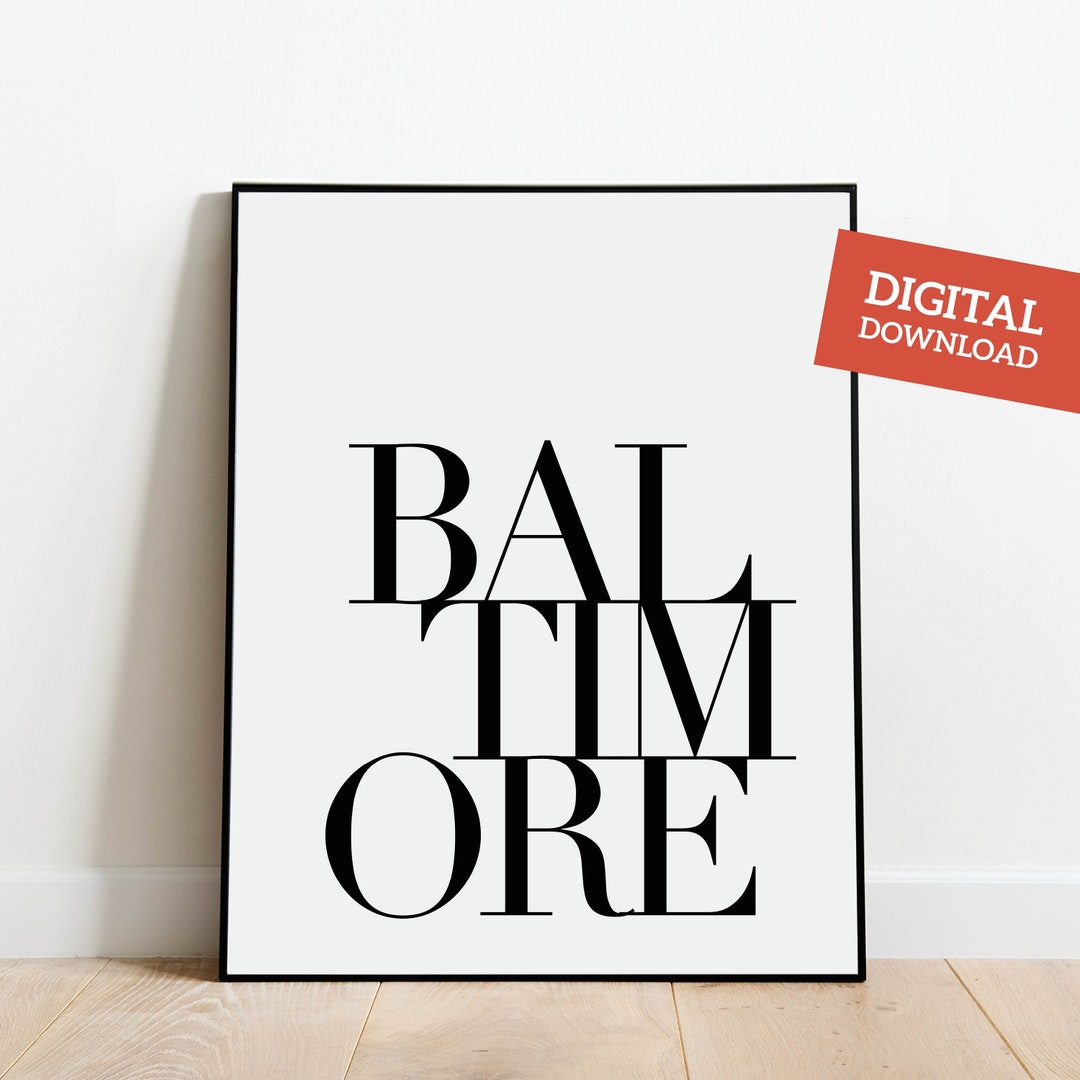 Baltimore Print, PRINTABLE Baltimore Maryland Poster, Baltimore Art ...