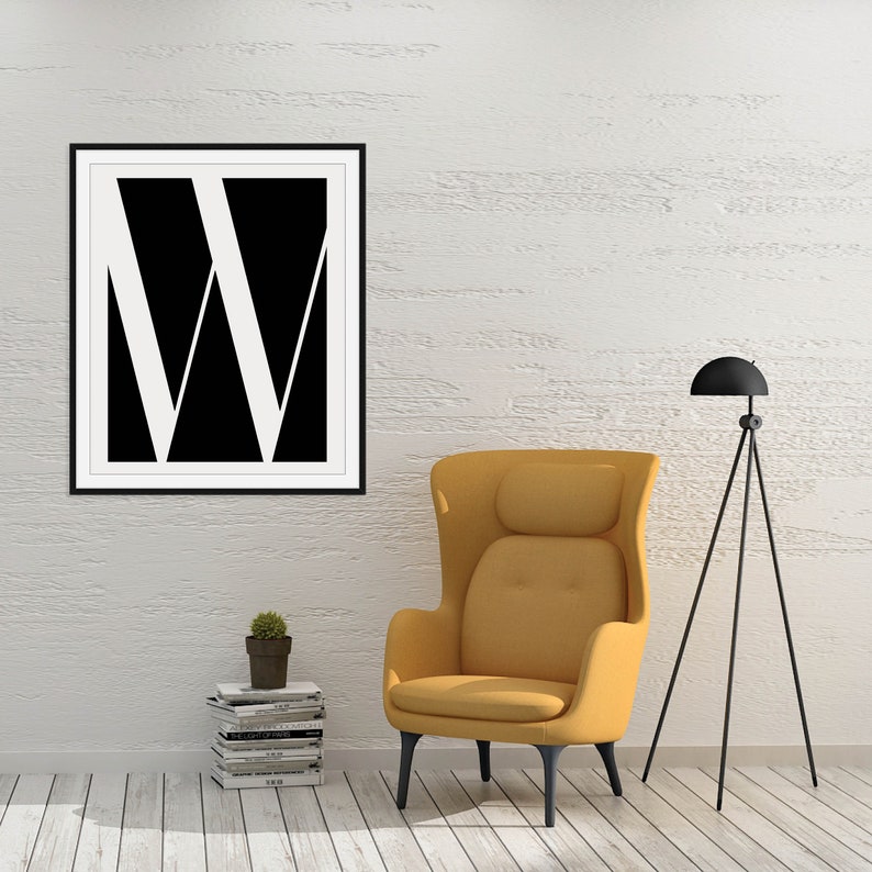 Letter W Wall Art PRINTABLE Digital Download Letter W Print | Etsy