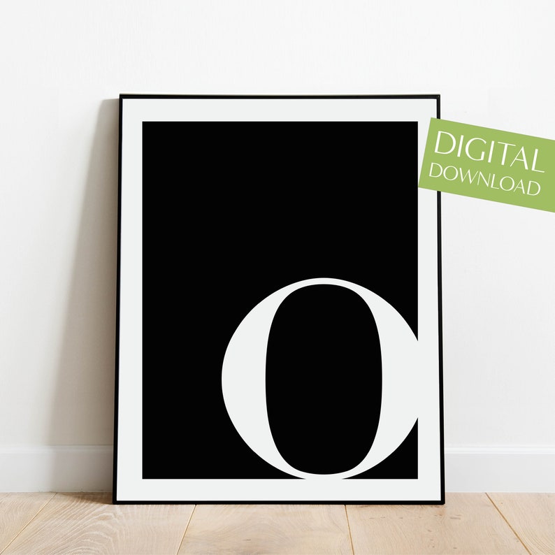 Letter O Poster PRINTABLE Letter O Print Download Initials - Etsy