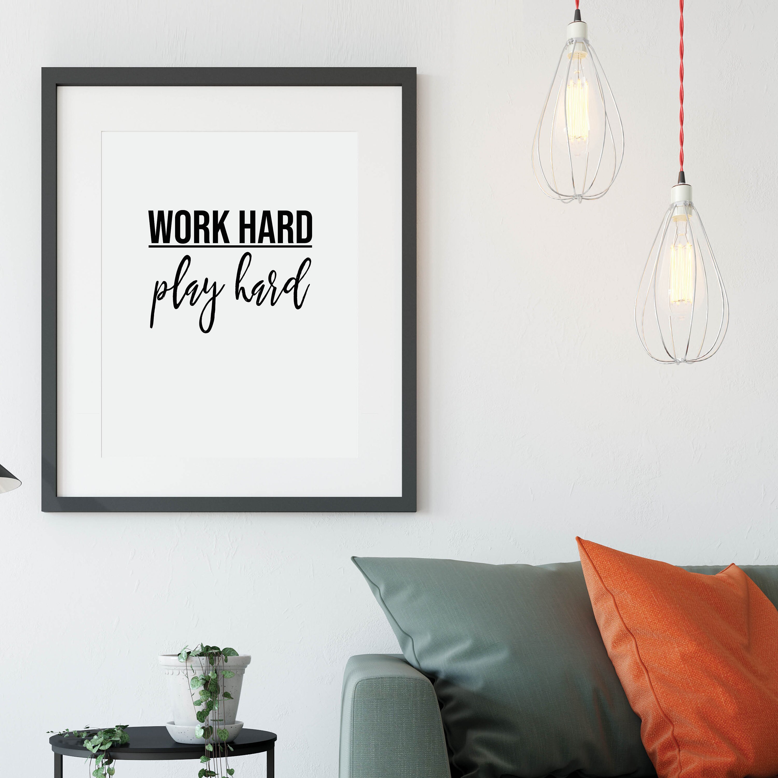 Work Hard Play Hard PRINTABLE Work Hard Print Digital | Etsy