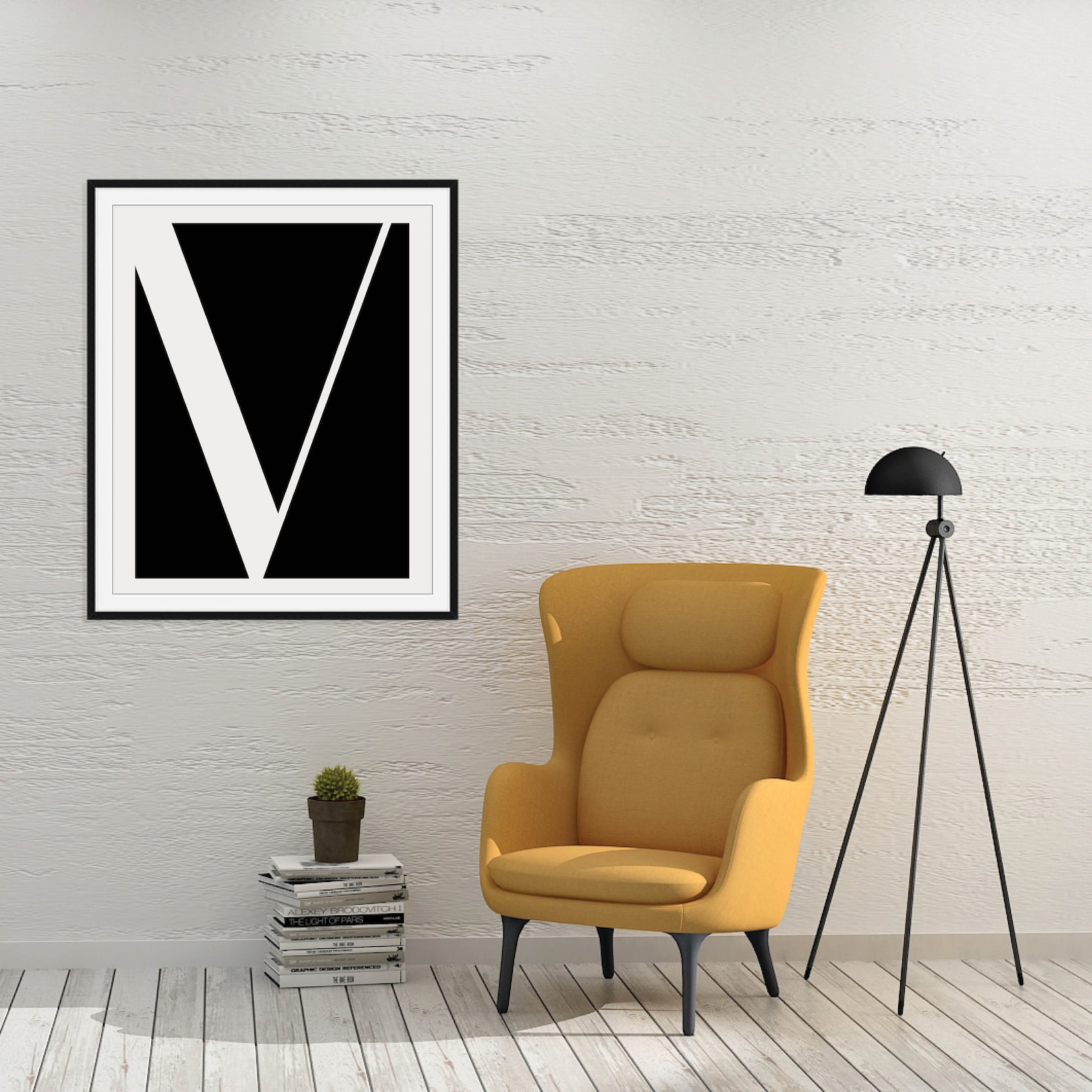 Letter V Wall Art PRINTABLE Letter V Print Minimalist | Etsy
