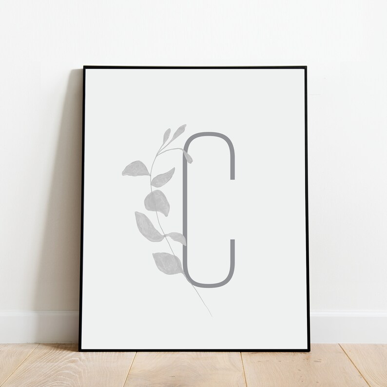 Letter C Poster Unframed Letter C Wall Decor Boho Letter - Etsy
