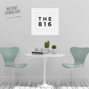 816 Area Code Kansas City Art Kansas City Decor Digital - Etsy
