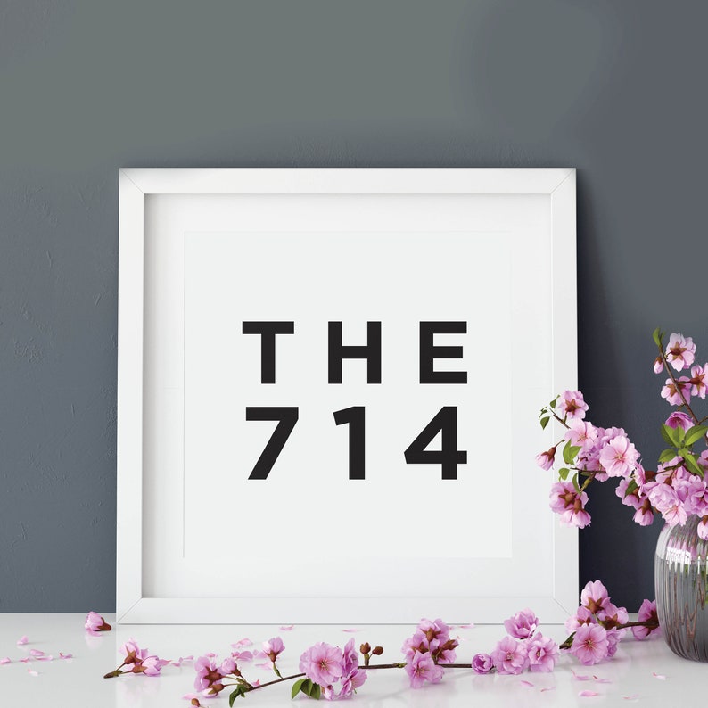 The 714 Orange County Poster Area Code Print California - Etsy