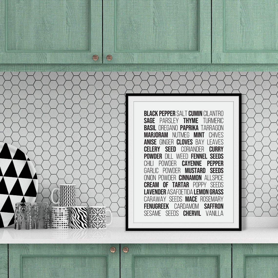 Spices Poster Spices Kitchen Print Kitchen Wall Decor | Etsy