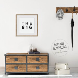 816 Area Code Kansas City Art Kansas City Decor Digital - Etsy