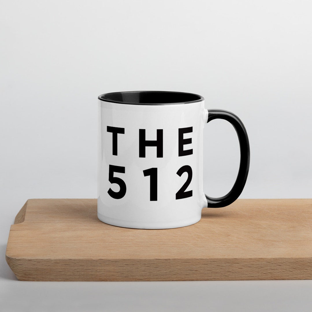Austin Area Code Mug, 512 Mug, Black and White Ceramic Coffee Cup ...