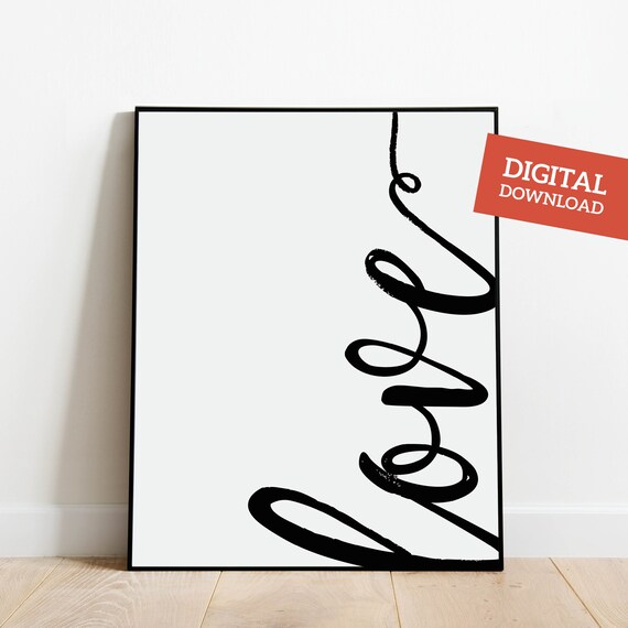 Love Poster PRINTABLE Love Wall Art Farmhouse Wall Decor | Etsy