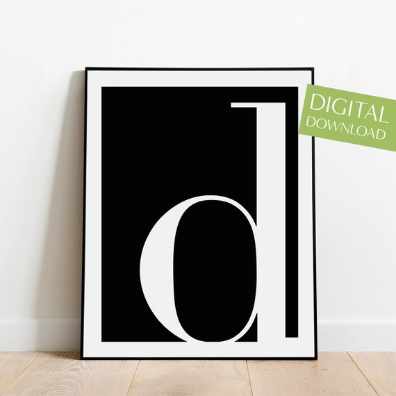 Letter D Poster PRINTABLE Letter D Print Digital Download - Etsy