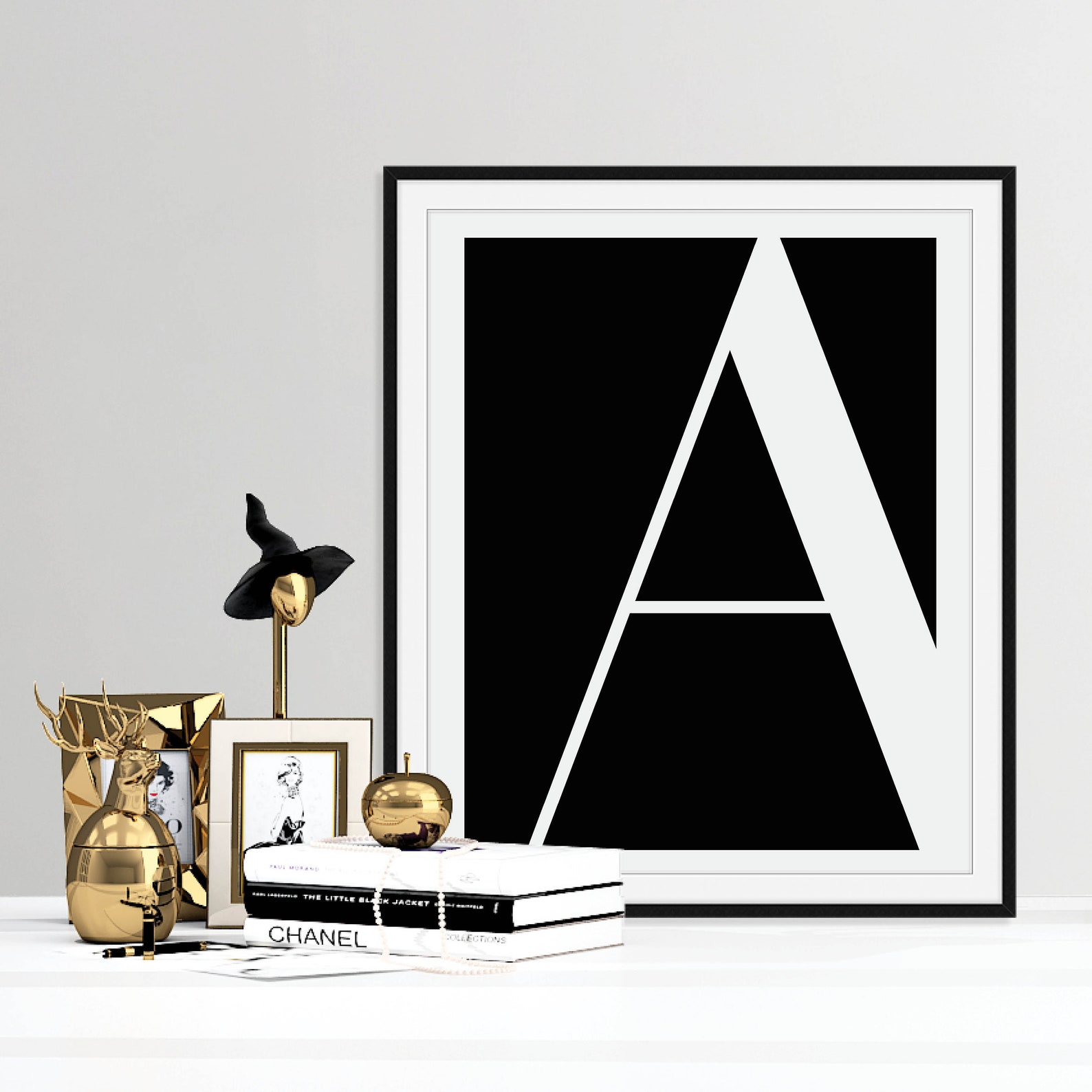 Letter A Wall Art PRINTABLE Letter A Print Minimalist - Etsy