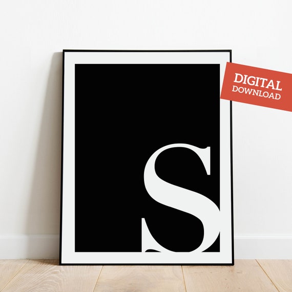 Letter S Poster PRINTABLE Letter S Print Digital Download | Etsy