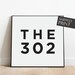 THE 302, Delaware Area Code Poster, Area Code Print, Black and White ...