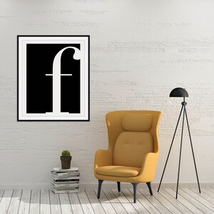 Letter F Wall Art PRINTABLE, Digital Download, Letter F Print ...