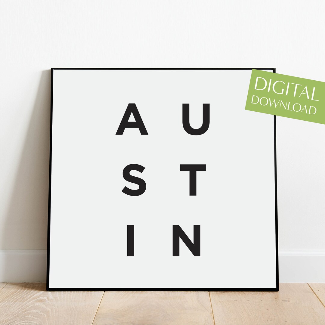 Austin Wall Art, PRINTABLE Austin Print, Austin Texas Poster, Digital ...